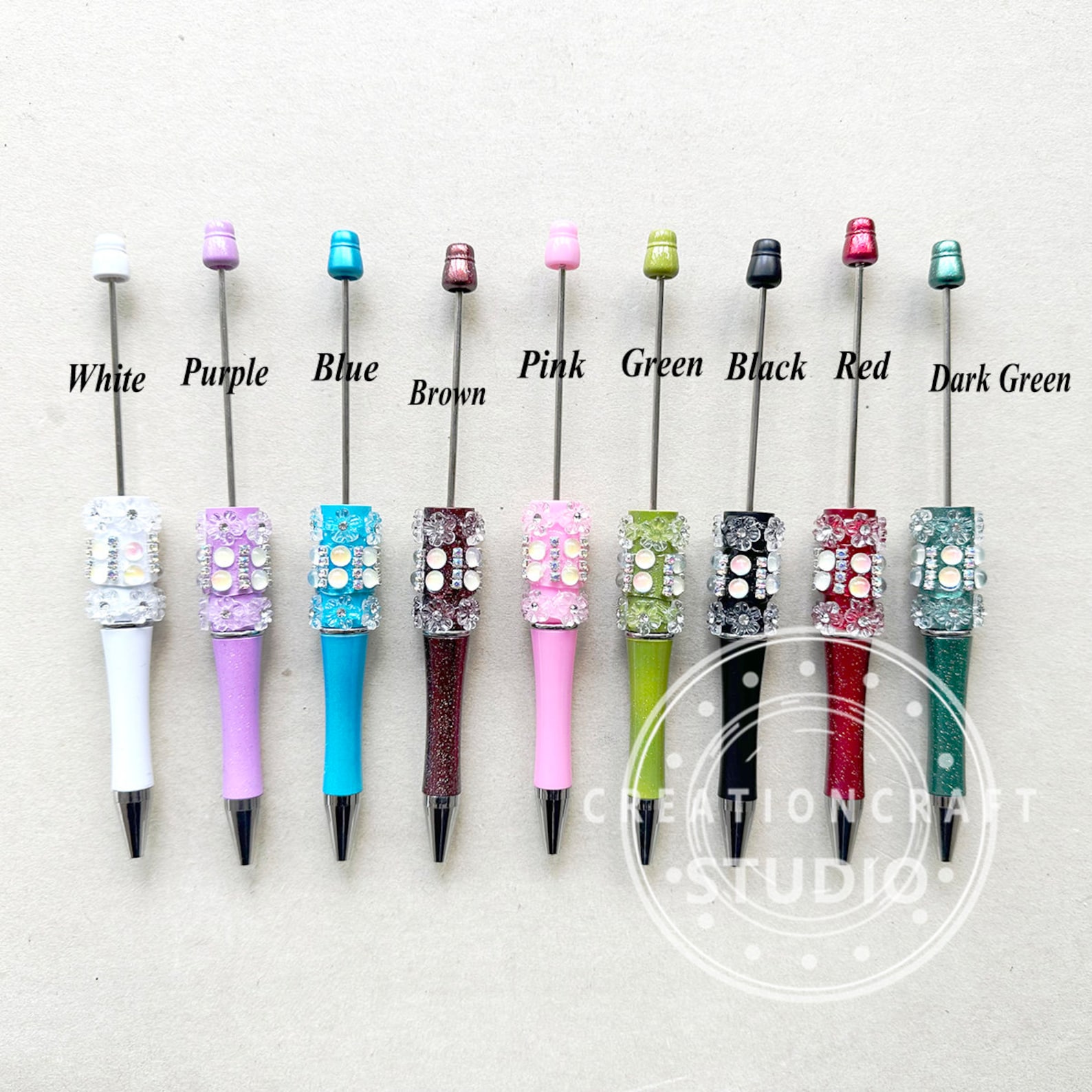 Rhinestone Floral Beadable Pen Blank, Fancy Pen, Bead Ballpoint Pen ...