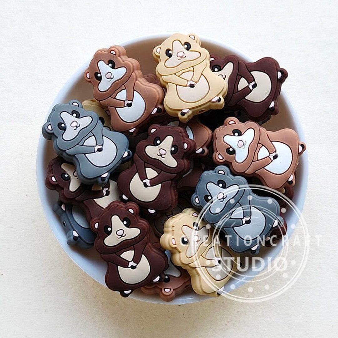 Guinea Pig Focal Beads, Animal Guinea Pig Silicone Beads, DIY Necklace ...