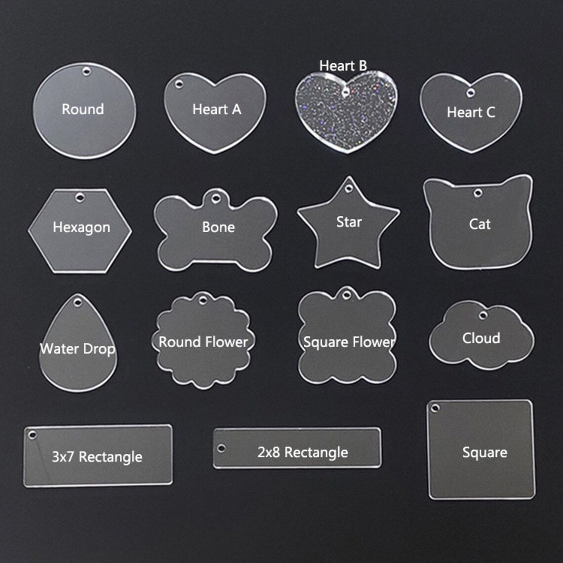 Clear Acrylic Disc Blanks Disc Shapes With Holes Wholesale - Etsy