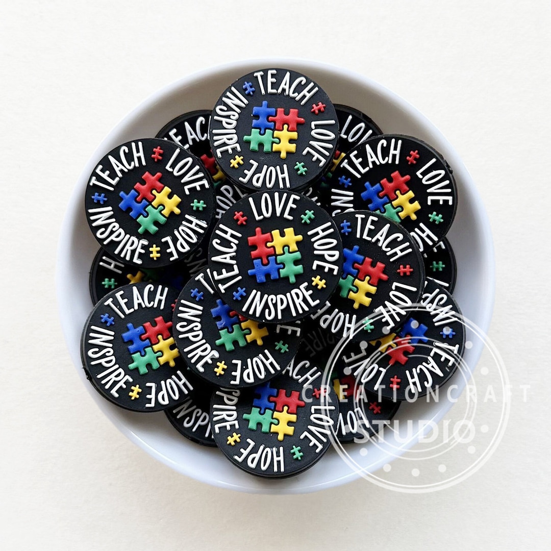 Teach Love Inspire Hope Silicone Focal Beads, Teacher Beads - Etsy