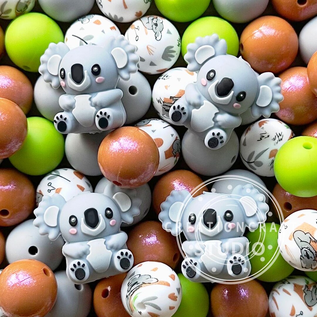 Koala Assorted Beads,3d Focal Silicone Beads,for Keychain,loose Beads ...