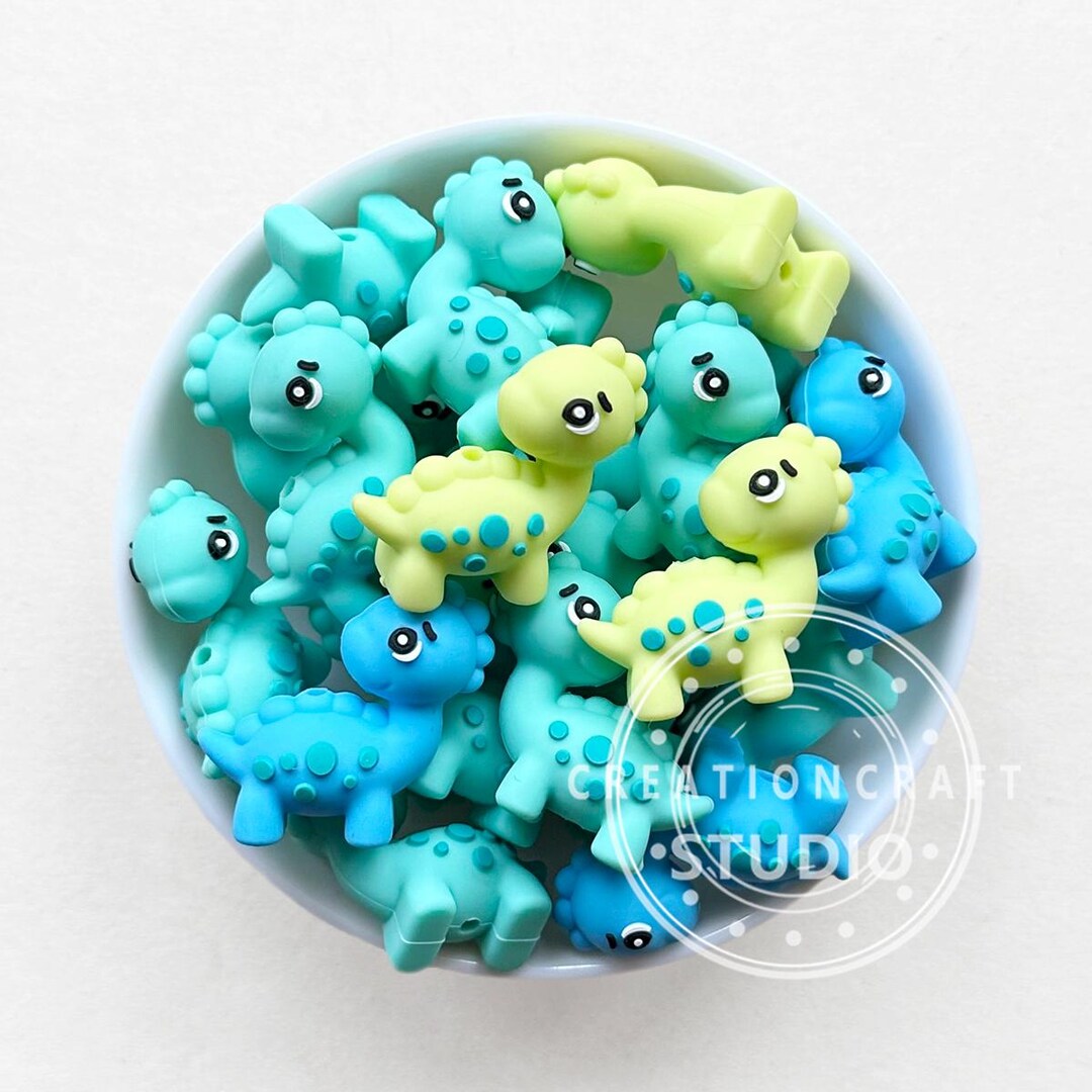 3D Dinosaur Beads,silicone Focal Beads for Pen,cute Dinosaur Silicone ...