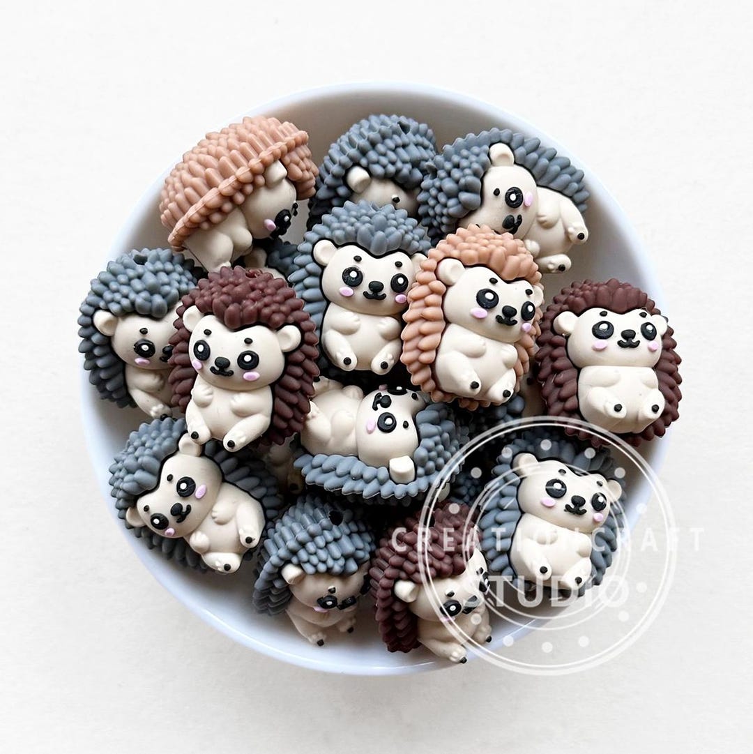 3D Hedgehog Beads,cartoon 3D Focal Beads,animal Shape Silicone Beads ...