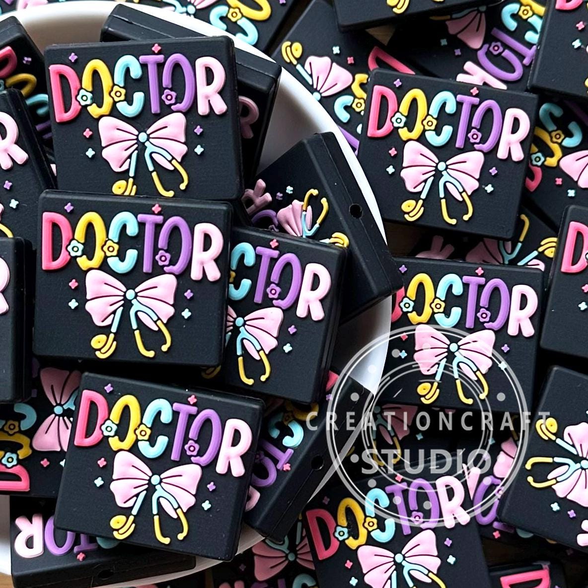 Doctor Bow Stethoscope Focal Beads,doctor Silicone Beads,nurse Beads ...