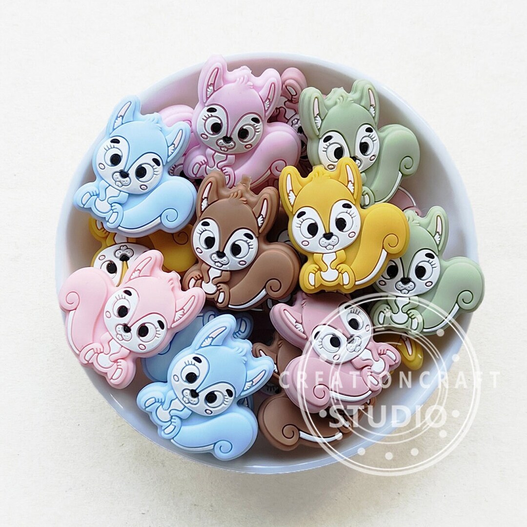 26*30mm, Silicone Shape Bead, Squirrel Silicone Beads, Jewelry Making ...