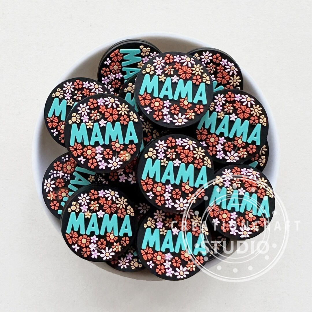 MAMA Silicone Focal Beads, Coin Beads, Mama Beads - Etsy