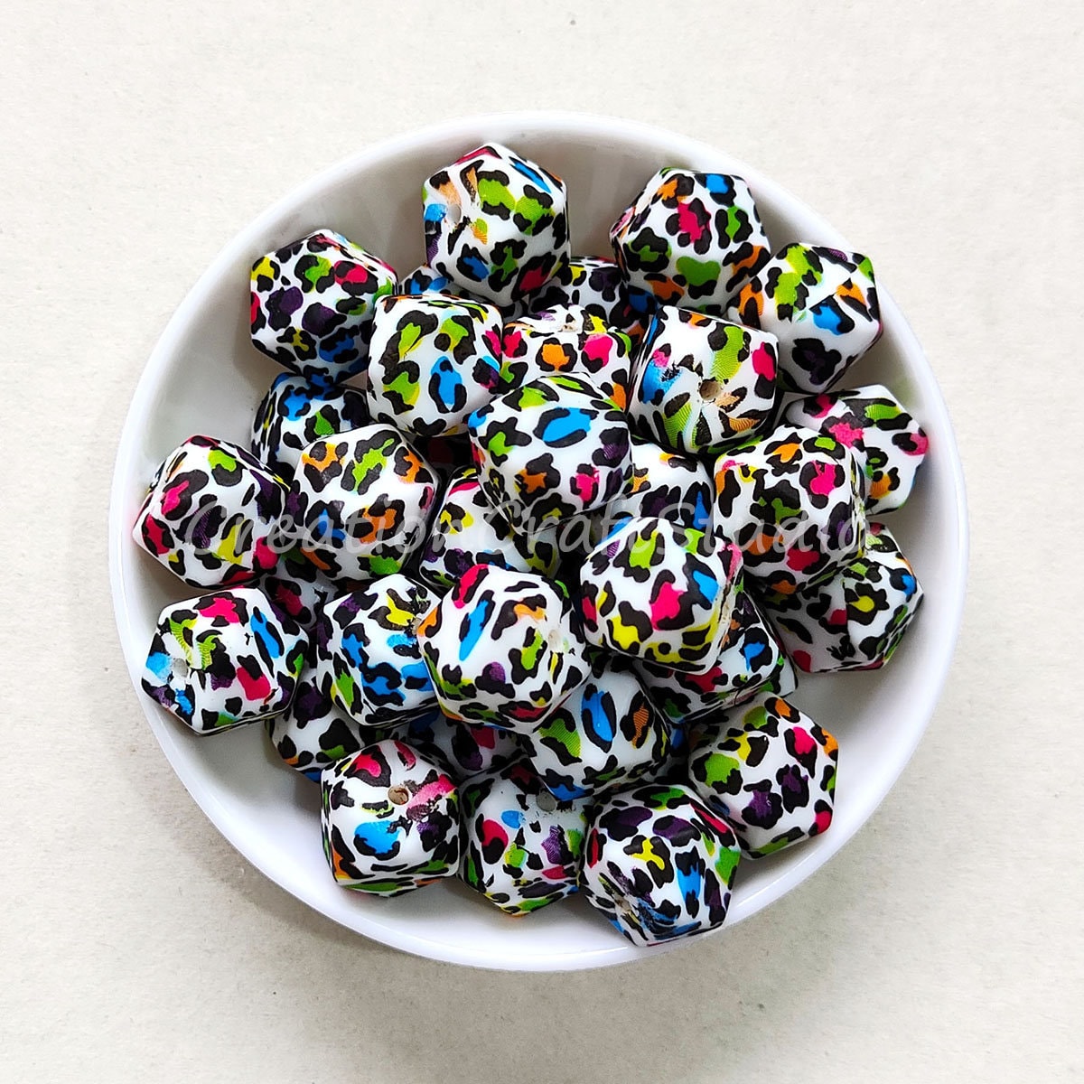 Hexagon Colorful Leopard Beads Hexagon Silicone Beads - Etsy