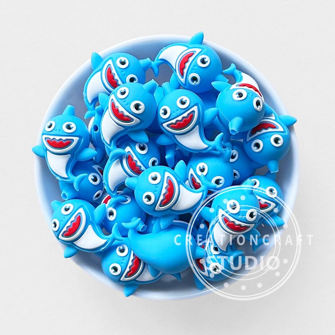 3D Shark Beads,shark Shape Silicone Beads,cartoon Beads,3d Focal Beads ...