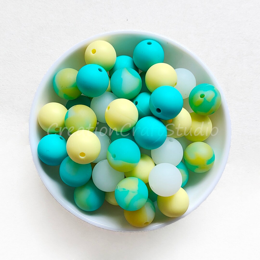 Mixed Color, Bulk Round Silicone Beads, Silicone Beads Wholesale, Print ...
