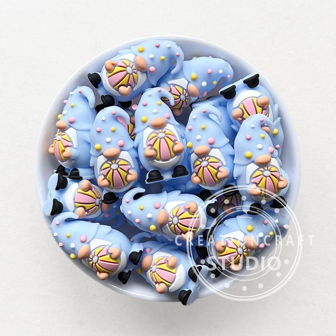 3D Focal Gnome Beach Ball Beads,silicone Beads,for Summer Gift Jewelry ...