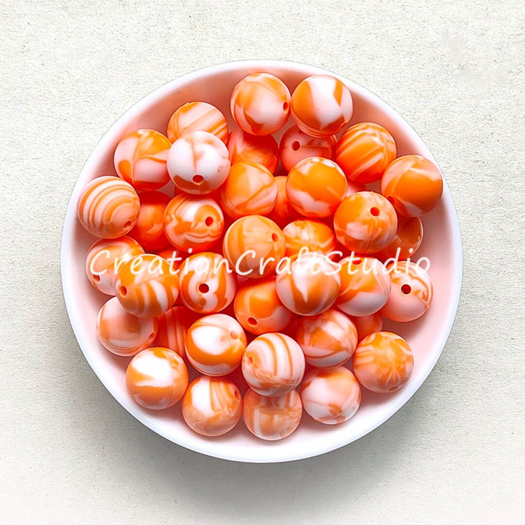 New Tie-dye Silicone Beads, DIY Beaded Jewelry Craft Making, 15mm Round ...