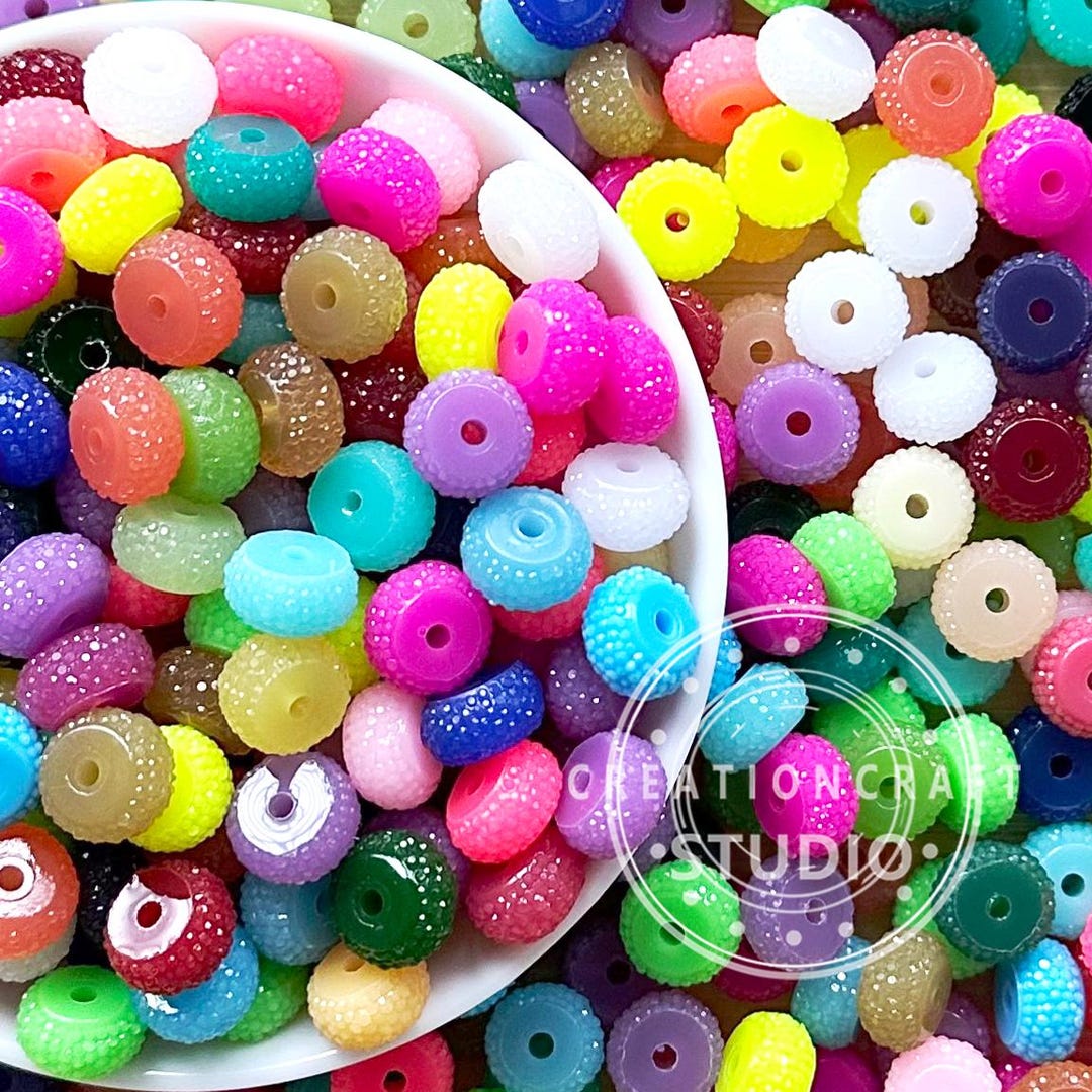 12*7mm Spacer Beads,rhinestone Effect Resin Beads,acrylic Bead,assorted ...