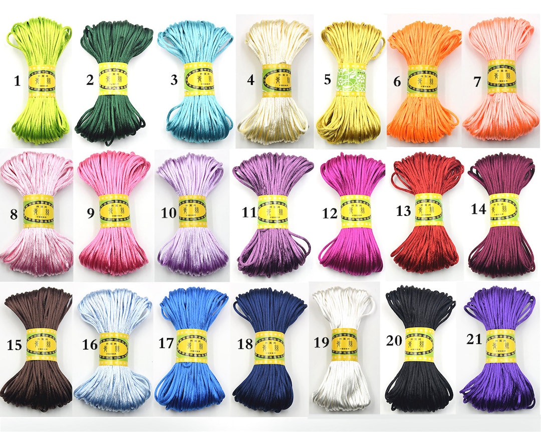 20 Meters 2.5mm Silk Satin Rattail Cord DIY Accessories String - Etsy