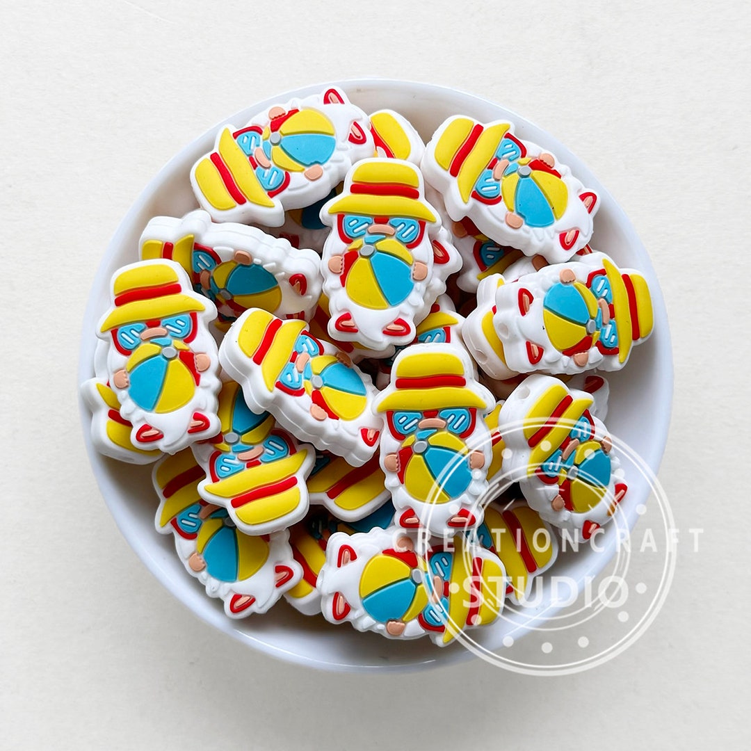 Beach Ball Gnome Silicone Beads, Focal Beads for Pens,summer Beach ...