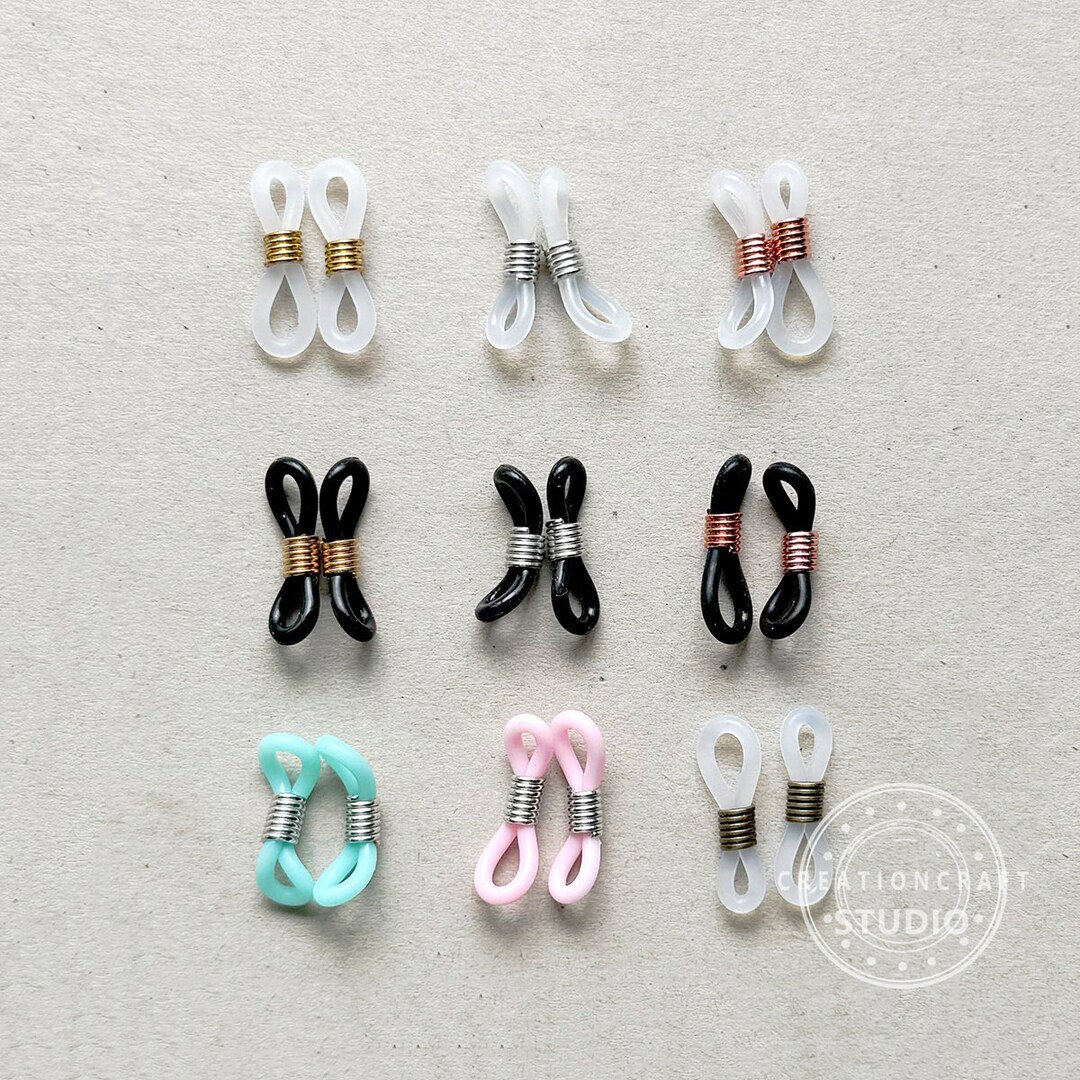 50/100pcs Silicone Loop Connector Ends, Sunglass Chain Ends, Eyeglass ...