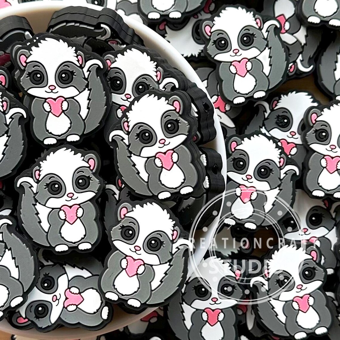 Cute Possum Valentines Day Focal Beads,animal Beads,silicone Beads,pen ...