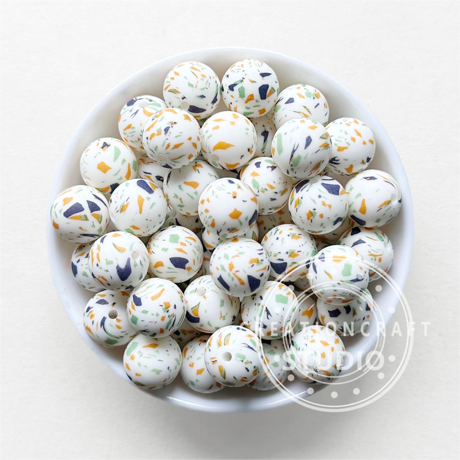New 15mm Silicone Print Bead, Wholesale Beads, Silicone Beads, Round ...