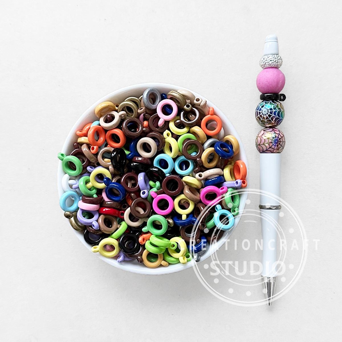 50pcs/lot Acrylic Bail Spacer Beads,11mm Acrylic Spacer,assorted Color ...