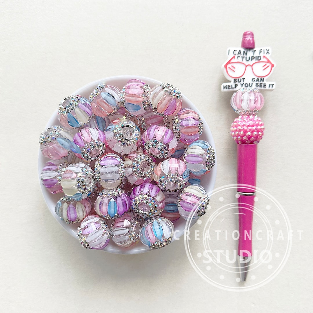 Colored Rhinestone Sparkle Beads, Fancy Beads, Bling Beads - Etsy