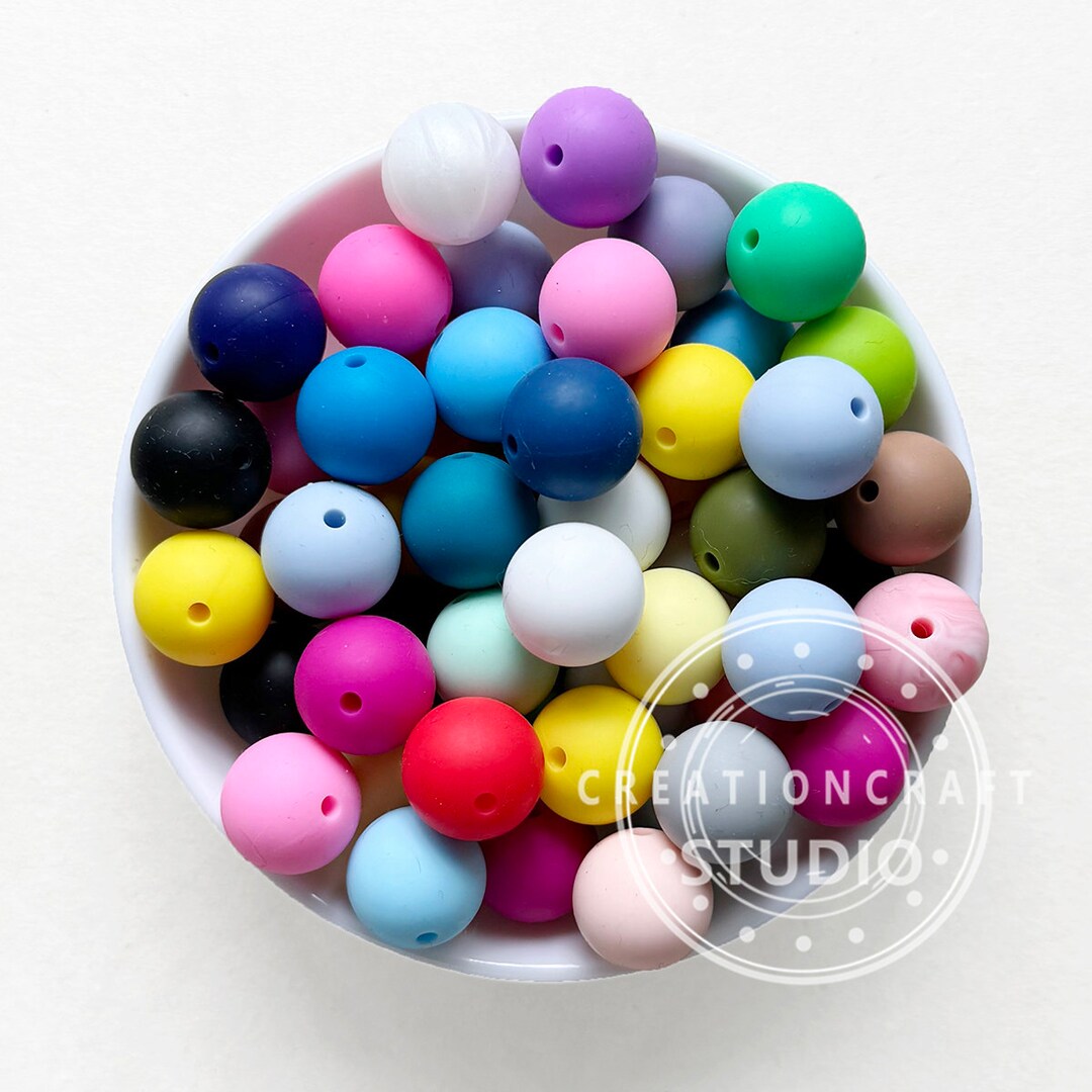 12/15mm Silicone Round Loose Beads, Stretchy Beads, Round Silicone ...