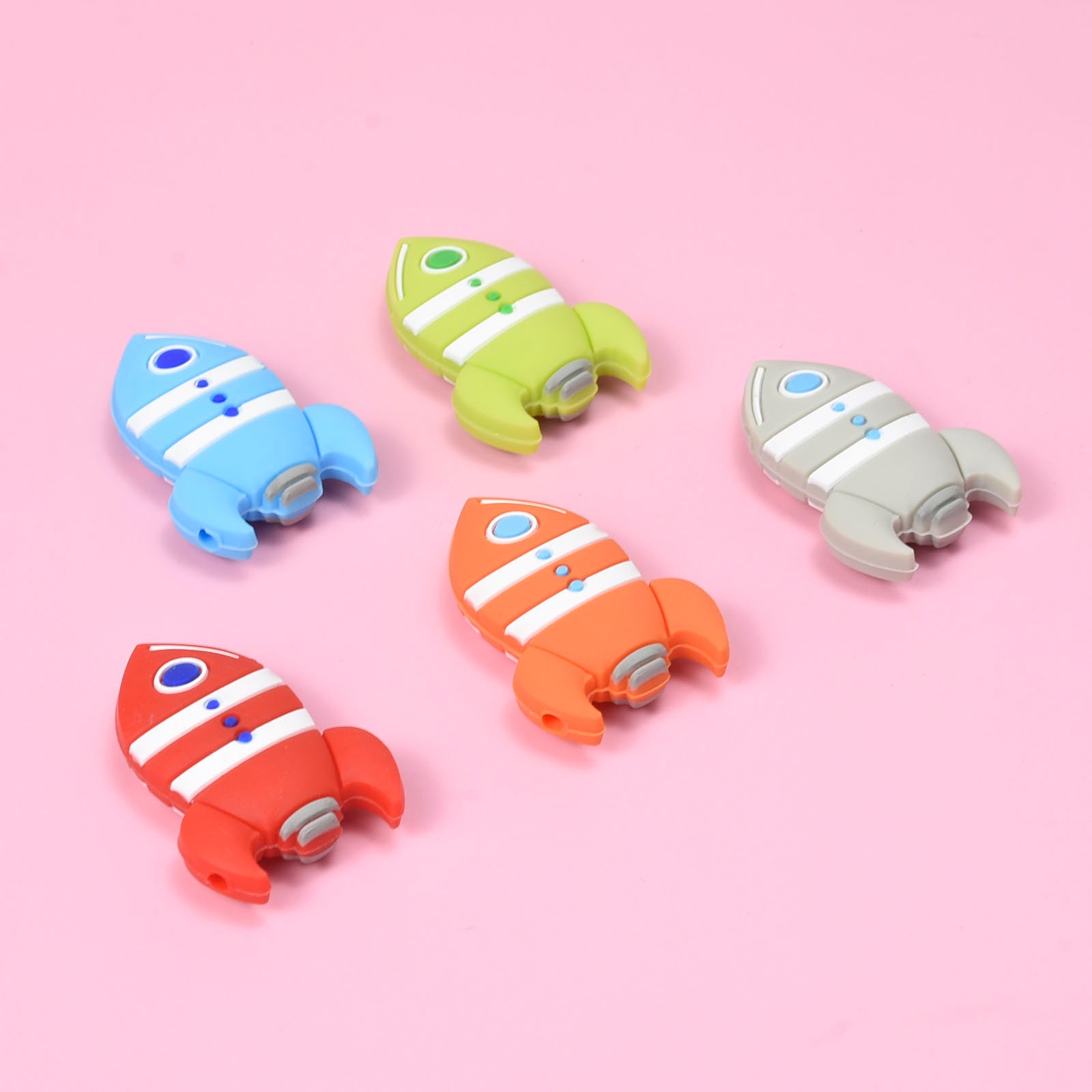 Cartoon Rocket Silicone Beads 2535mm Loose Shape Beads DIY - Etsy