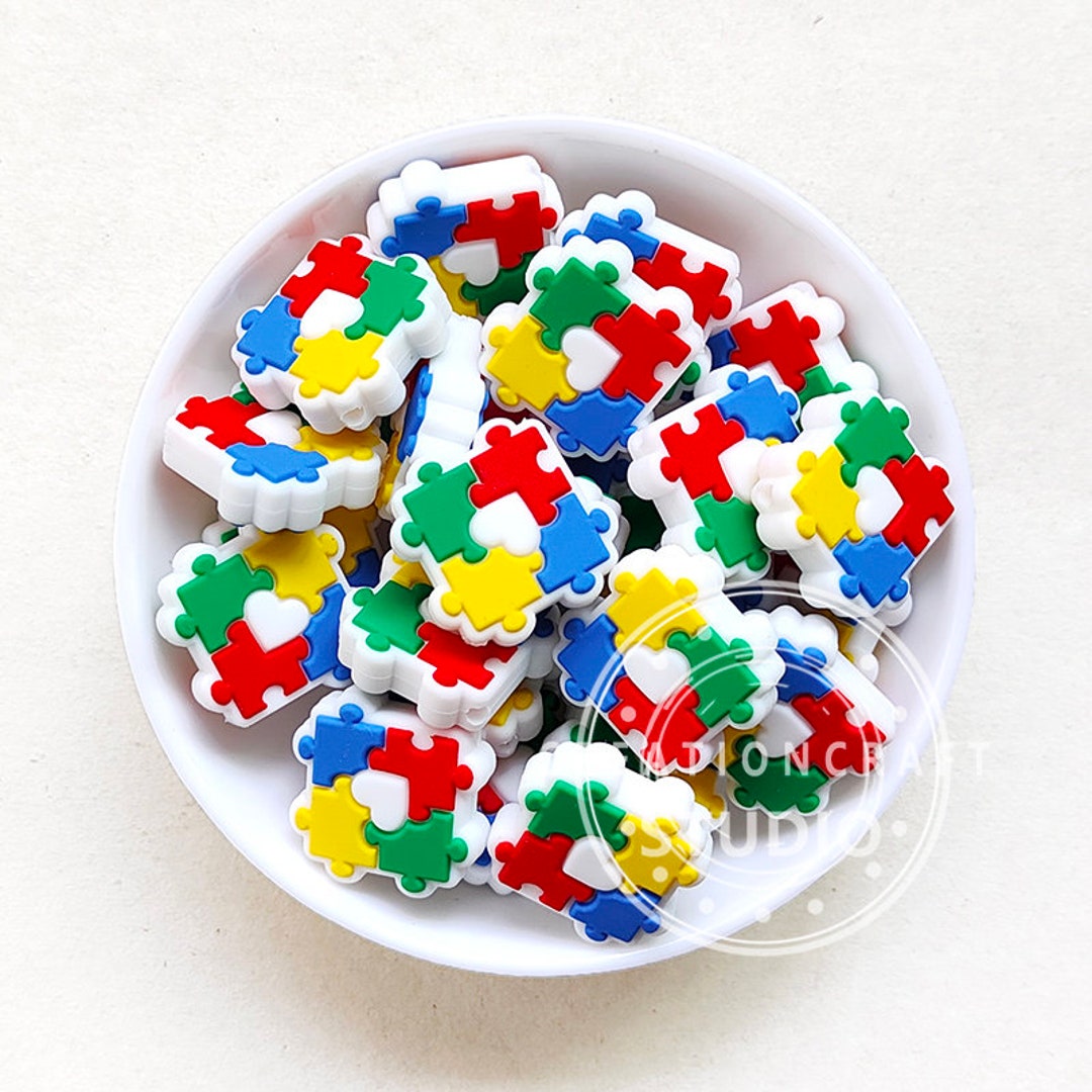 Autism Awareness Silicone Beads, Focal Silicone Beads, Wholesale Beads ...