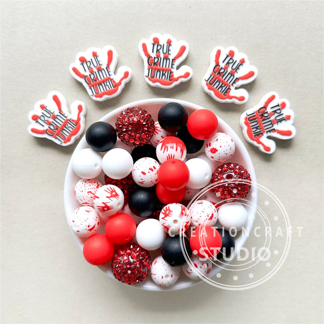 60pcs Assorted Silicone Beads, Halloween Beads Set, Horror Beads ...