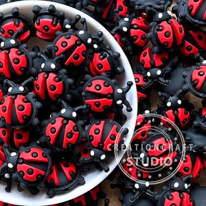 3D Ladybug Beads,focal Beads,ladybug Shape Silicone Beads for Jewelry ...