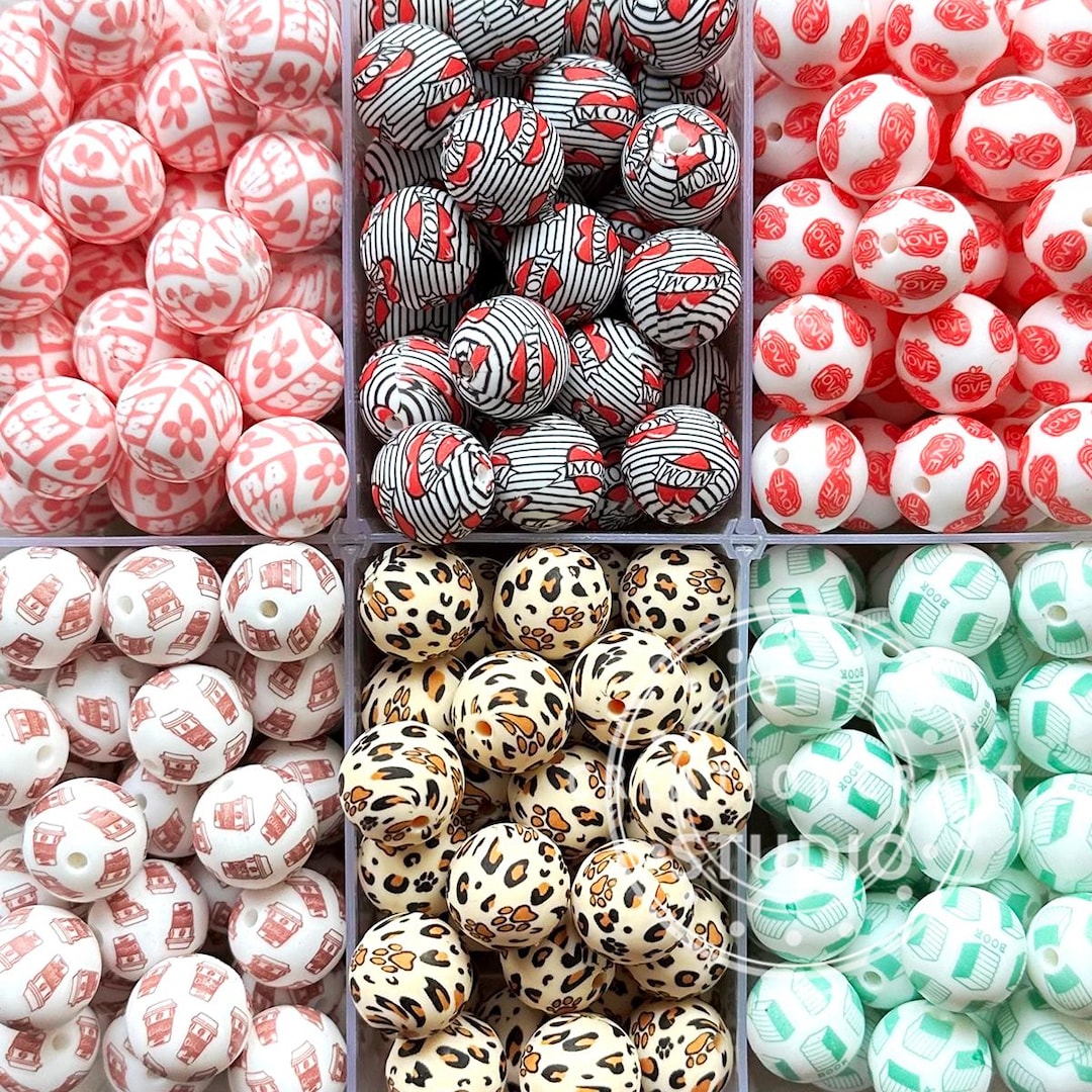 New 15mm Leopard Paw/coffee Cup Print Beads,coffee Beads,silicone Beads ...