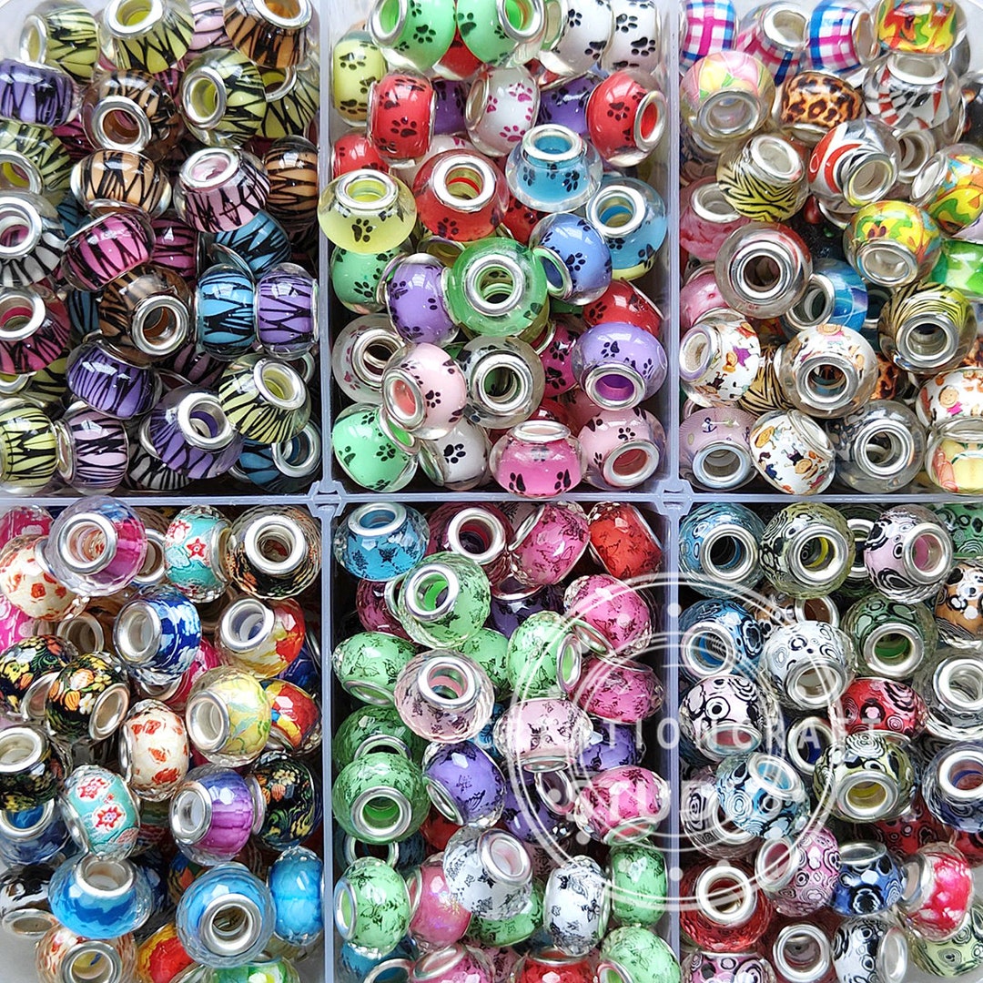 Assorted Large Hole Lampwork Beads, Spacer Beads, European Charm Beads ...