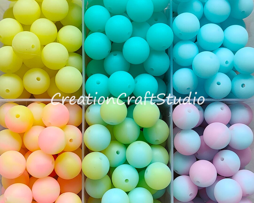 Glow in the Dark Silicone Beads, 15mm Luminous Round Silicone Beads ...