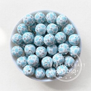 Daisy Beads, Flower Print Beads, Western Aztec Round Beads, 15mm ...