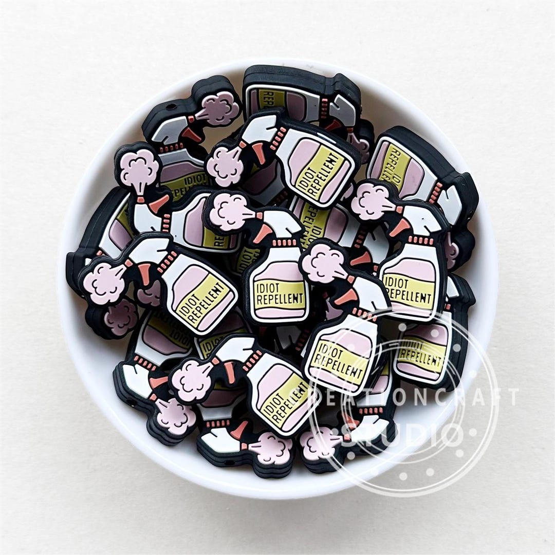 Idiot Repellent Focal Beads, Spray Bottle Silicone Beads, Beads for Pen ...