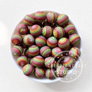 Daisy Beads, Flower Print Beads, Western Aztec Round Beads, 15mm ...