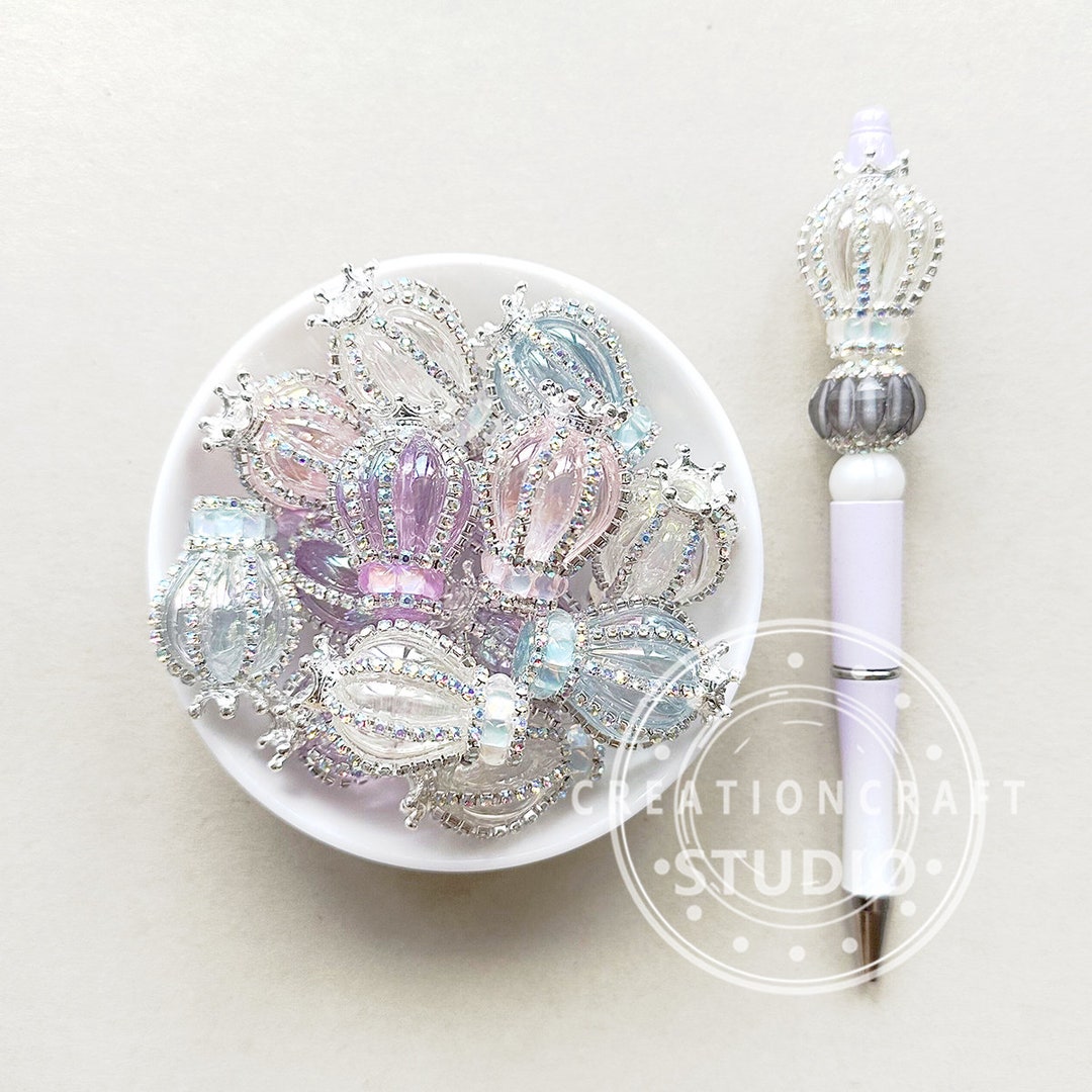 Crown Hot Air Balloon Acrylic Beads, Pen Focals Beads, Sparkling ...
