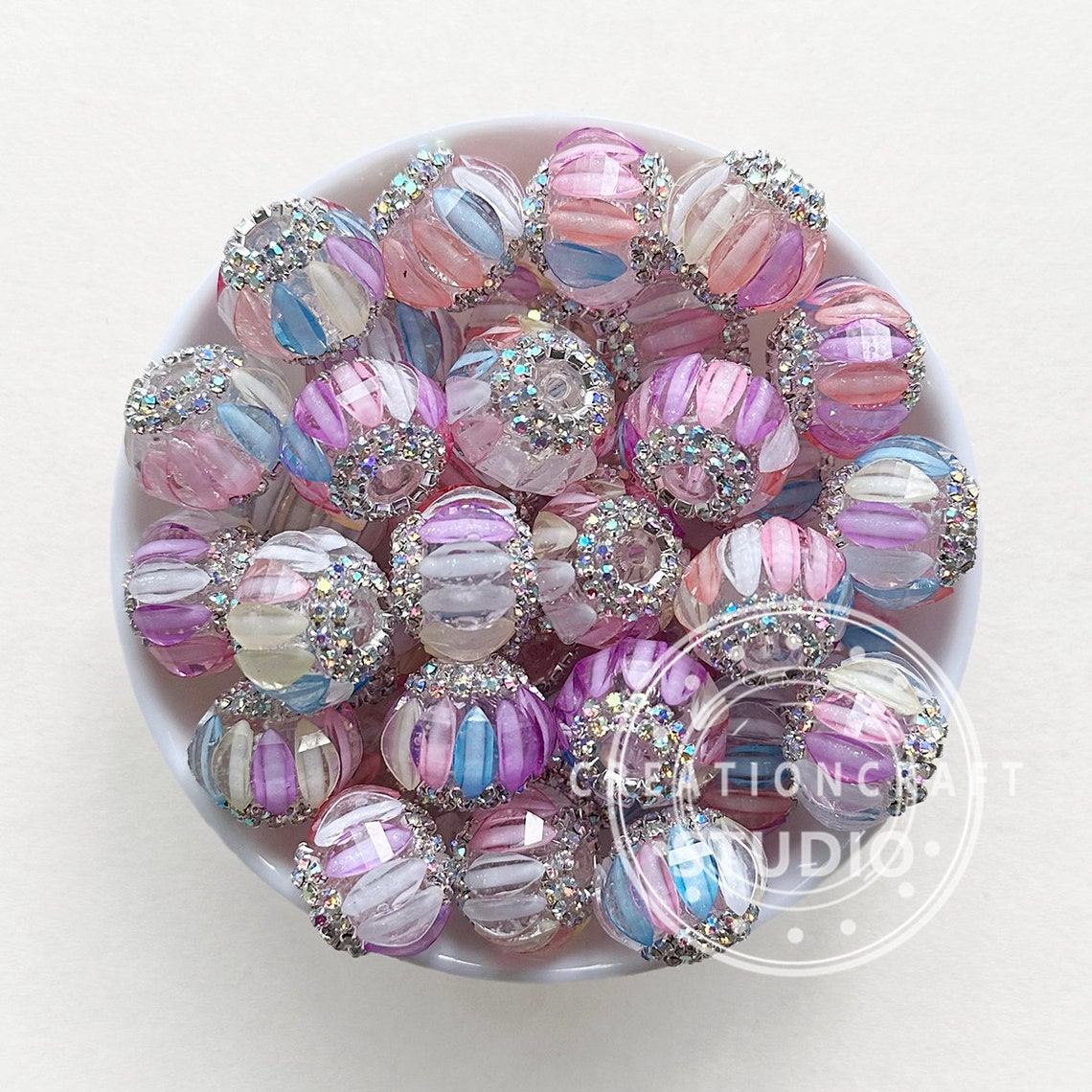 Colored Rhinestone Sparkle Beads, Fancy Beads, Bling Beads - Etsy