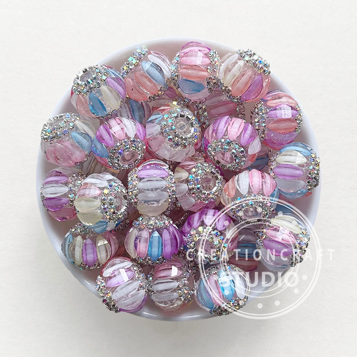 Colored Rhinestone Sparkle Beads, Fancy Beads, Bling Beads - Etsy