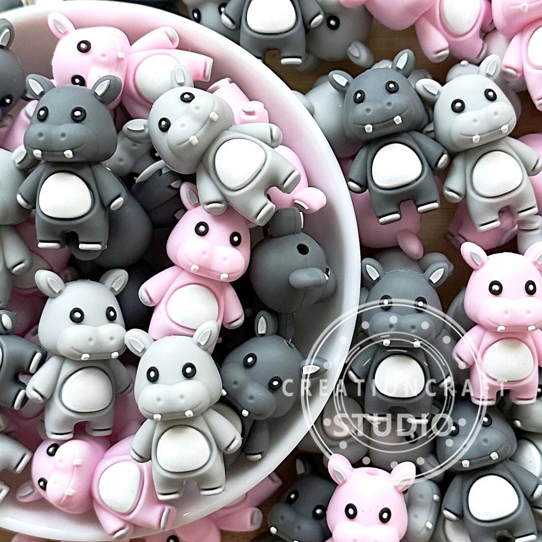 3D Hippo Beads, 3D Animal Silicone Focal Beads,wholesale Silicone Beads ...
