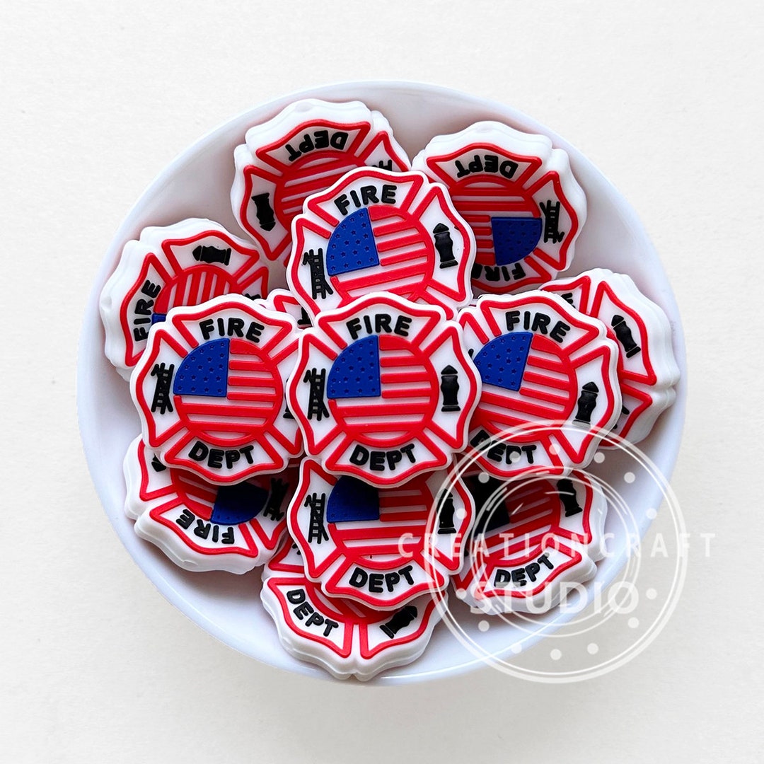 Firefighter Focal Beads, Fire Dept Beads, Focal Silicone Beads - Etsy