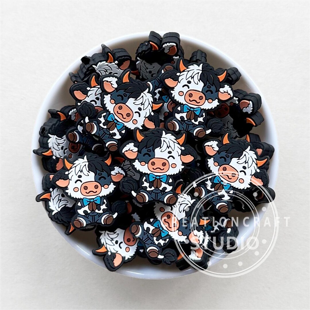 Cow Focal Beads Silicone, Cow Silicone Beads, Wholesale Beads, Charm ...
