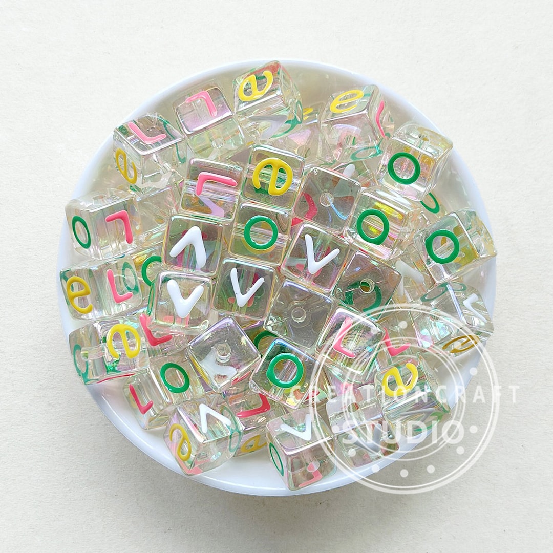 AB Clear LOVE Letter Cube Acrylic Beads, UV Cube Beads for Pen - Etsy