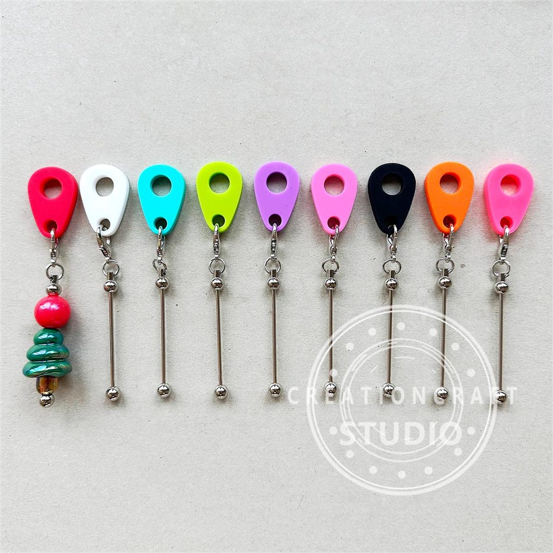 Beadable Cup Straw Charm ,DIY Cup Charm, Beadable Blank Bar Pendant - Etsy