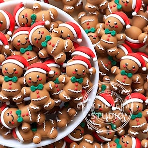 3D Gingerbread Man Shape Beads,christmas Silicone Focal Beads,for Pen ...