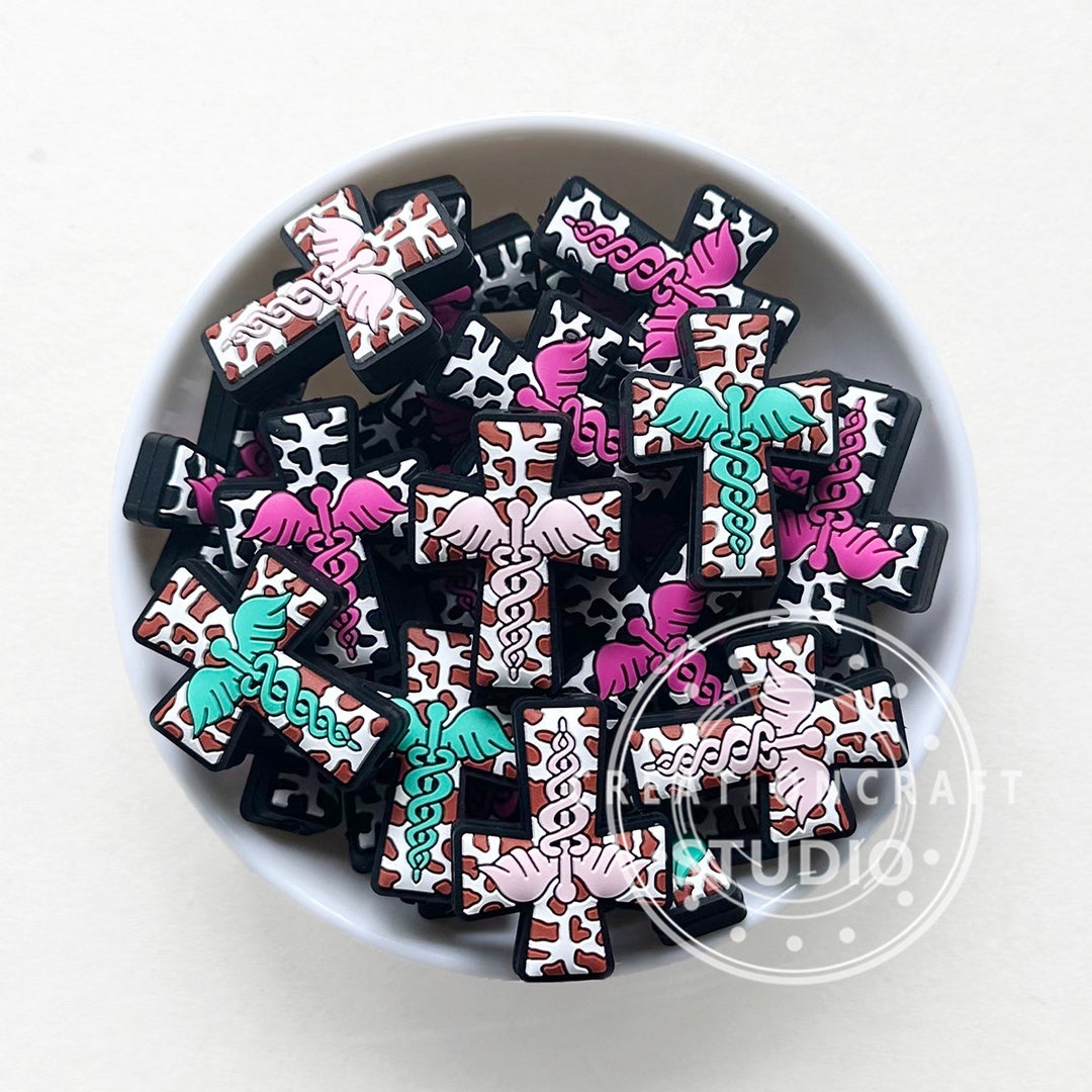 Medical Symbol Beads, Nurse Beads, Silicone Beads, Cross Focal Beads - Etsy