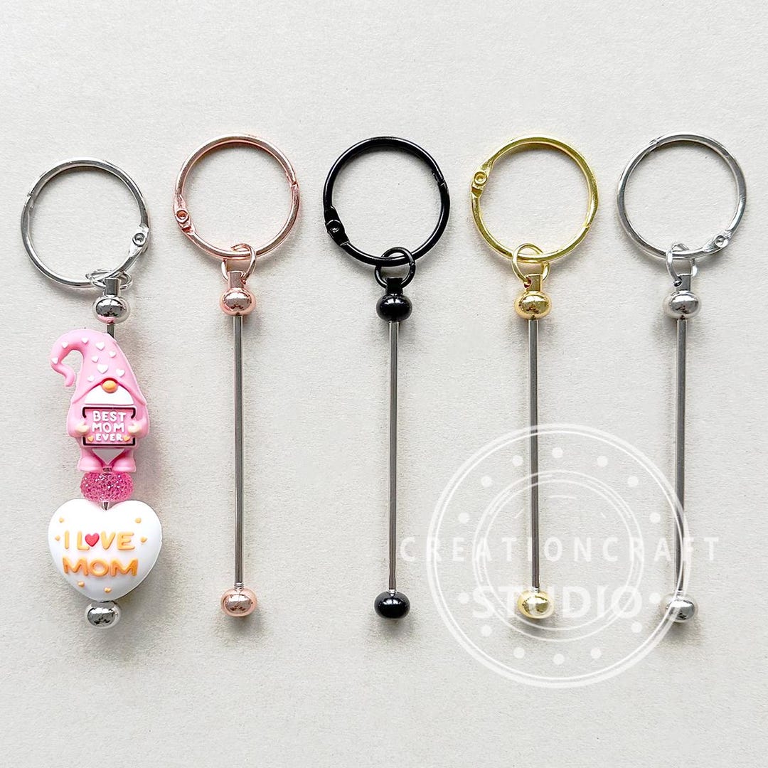 New Beadable Keychain Bar Blank,beadable Keyring,cup Charm,diy Jewelry ...