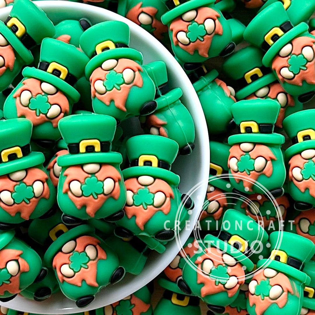 3D St Patricks Day Gnome Beads,focal Beads,st Patricks Day Beads,shape ...