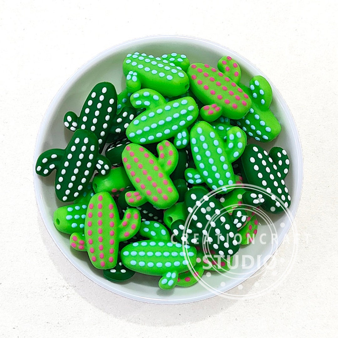 New Cactus Focal Beads, Spiky Cactus Silicone Beads, 27*24mm Silicone ...