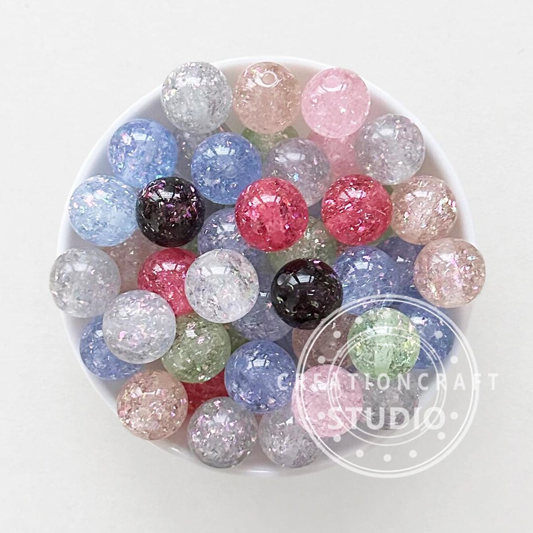 16mm Sparkle Glitter Round Beads,acrylic Beads,bulk Beads for Pen Craft ...