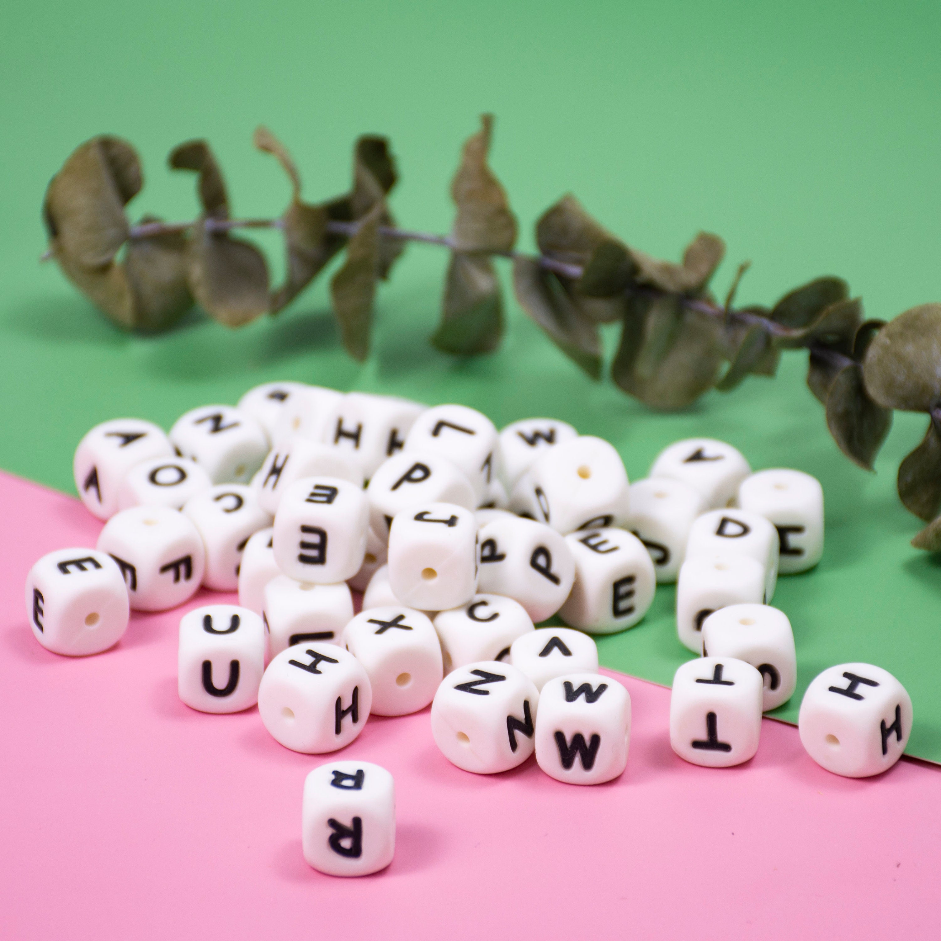 12mm Silicone Letters Beads English Alphabet Letter Beads - Etsy