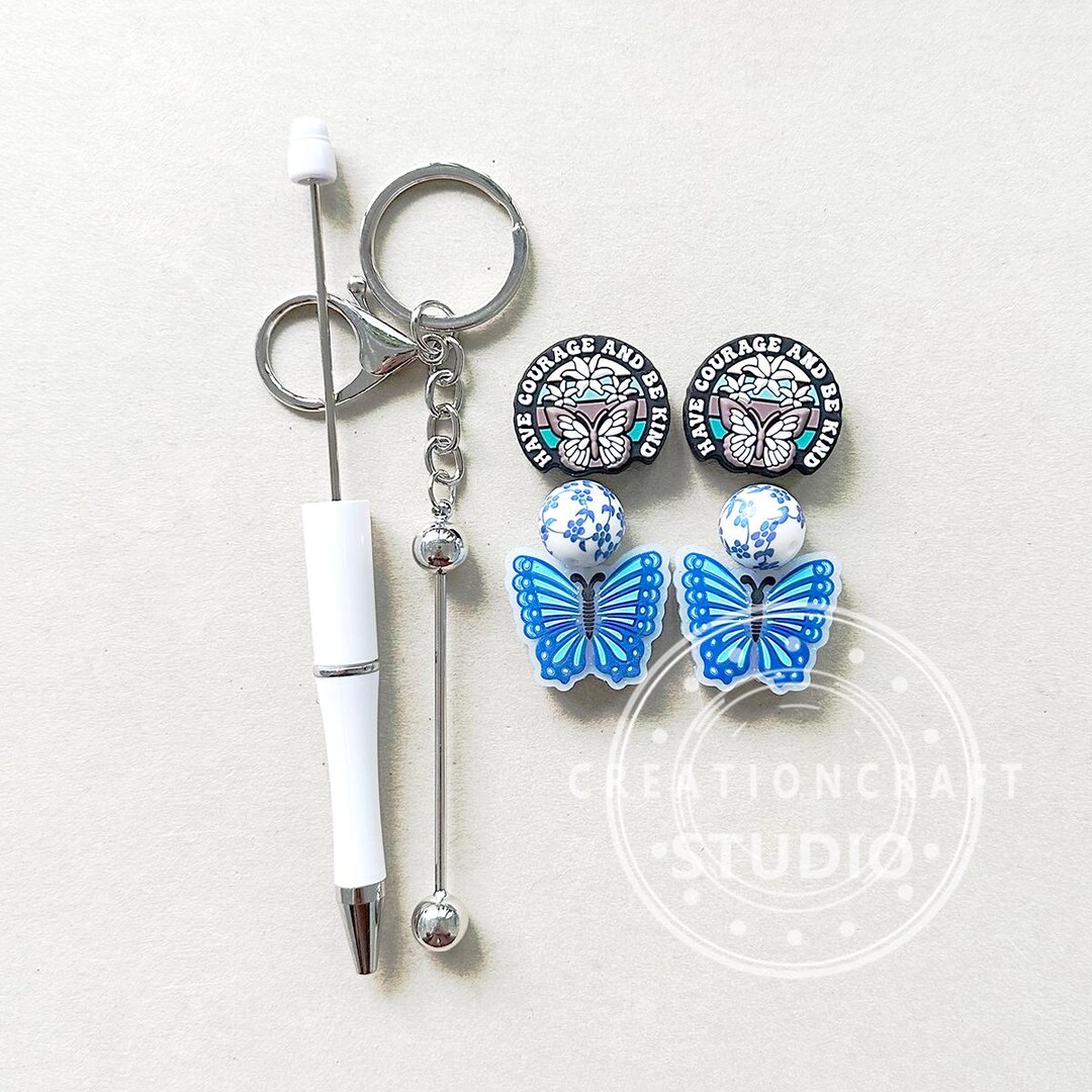 DIY Beadable Pen Keychain Kit,butterfly Beads,focal Beads,loose Beads ...
